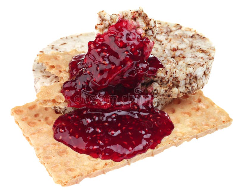 Crisp bread and jam stock photo. Image of snack, meal - 9061306
