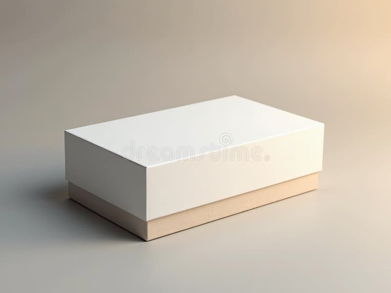 Minimalist Rectangular Gift Box with Lid, on a Plain Background Stock ...