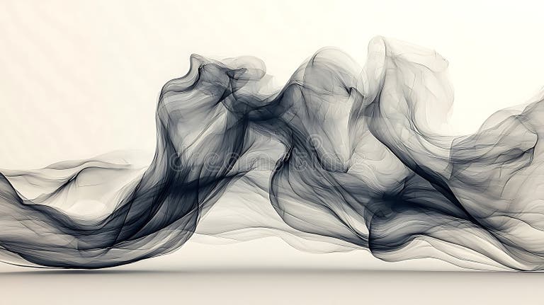 Crisp Flowing Ink Waves Create Dynamic Minimalist Style, Evoking ...