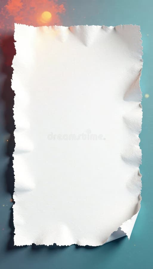 Crisp, Frayed Edges of a Torn White Paper Sheet , Abstract, Document ...
