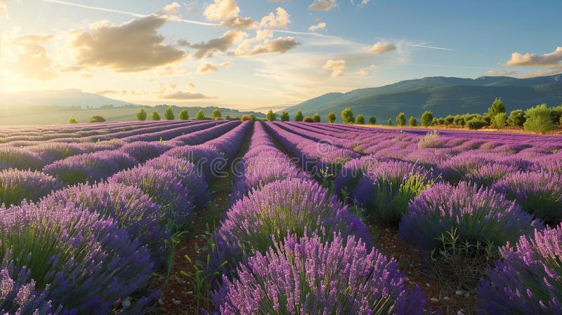 Crisp High Resolution Image of a Field of Blooming Lavender in Provence ...