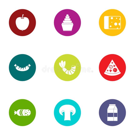 Crisp Icons Set, Flat Style Stock Vector - Illustration of food, icons ...
