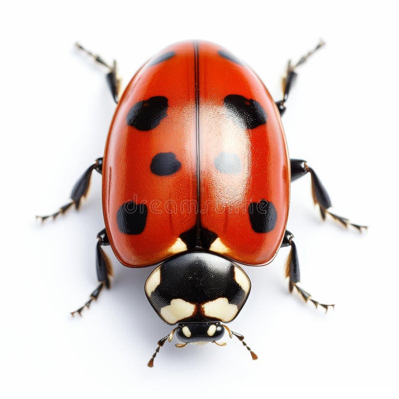 Crisp Image of a Ladybug on a Pure White Background, Ai Generated Stock ...