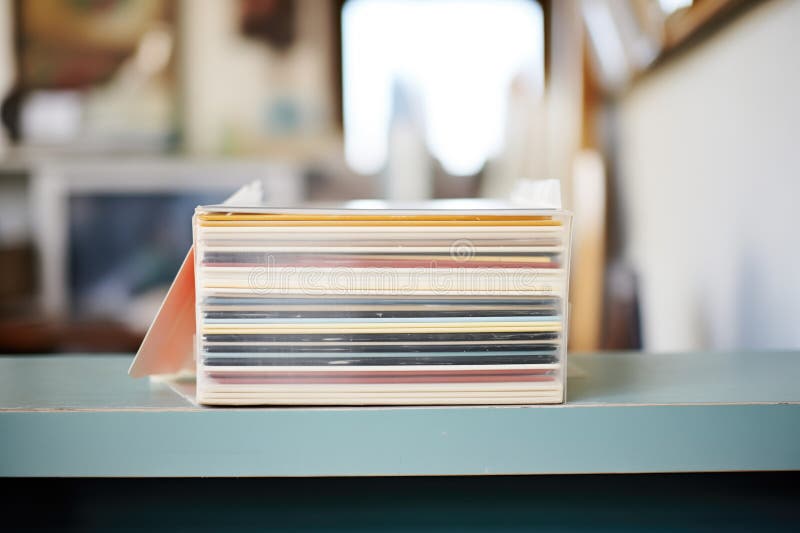 Crisp Image of Stack of Untouched Vinyl Records on a Shelf Stock Photo ...