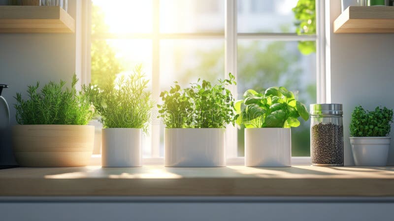 Crisp and Inviting Kitchen Countertop Stocked with Nutritious Produce ...