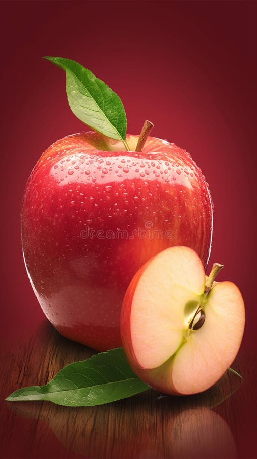 Crisp and Juicy Isolated Red Apple on a Striking Background Stock ...