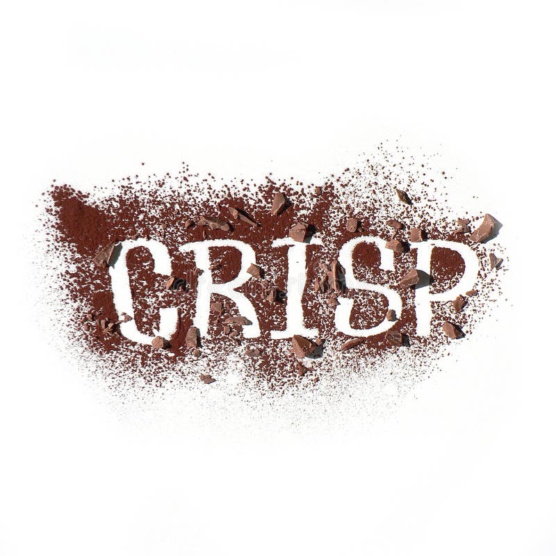 Crisp Lettering with Cacao and Chocolate Stock Photo - Image of ...