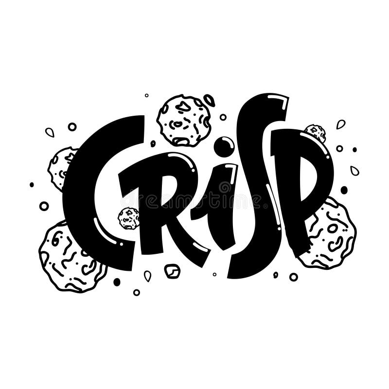 Crisp Hand Drawn Logo Black and White Stock Vector - Illustration of ...