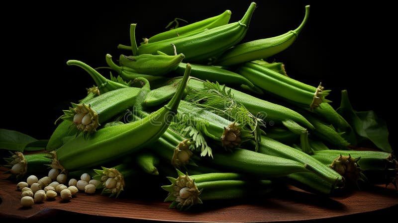 Crisp Okra Arrangement Composition Stock Image - Image of expression ...