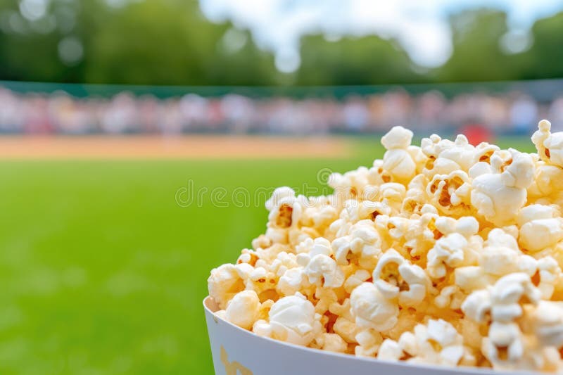 Crisp Popcorn Kernels during Soccer Match. Stock Illustration ...