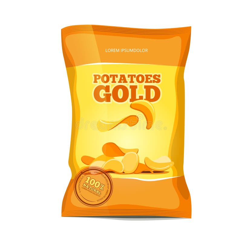 Crisp Potato Chips Snacks Vector Bag Package Stock Vector ...
