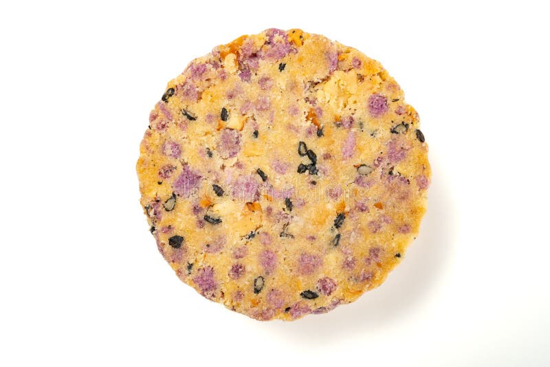 A Crisp Purple Rice Cake on White Background Stock Image - Image of ...