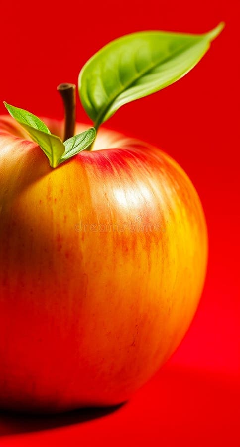 A Crisp Red Apple. the Apple is Placed Against a Dark Red Background ...