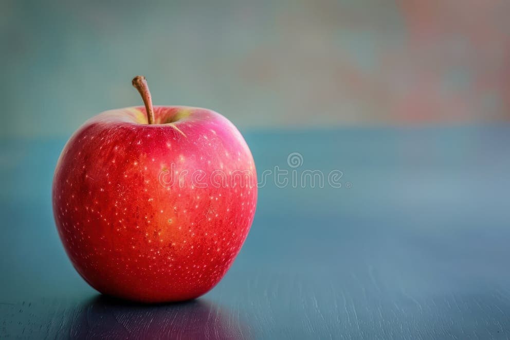 Crisp Red Apple on a Colorful Background Stock Illustration ...