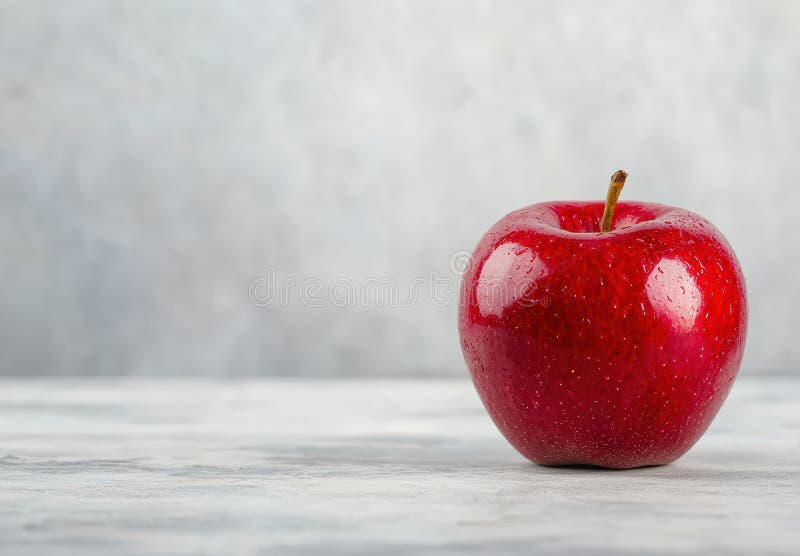 Crisp Red Apple on a Gray Background Stock Illustration - Illustration ...
