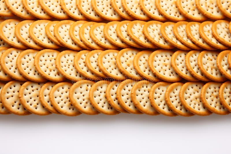 Crisp and Round Crackers Create a Symmetrical Pattern on White Stock ...