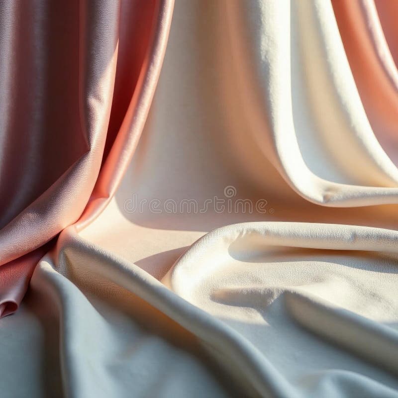 Crisp, Slightly Stiff Drape with Visible Vertical Lines and Subtle ...