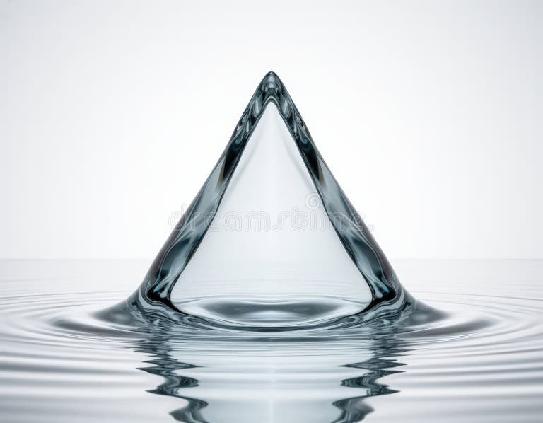 A Crisp Triangular Water Shape Isolated on a Pure White Surface. Stock ...
