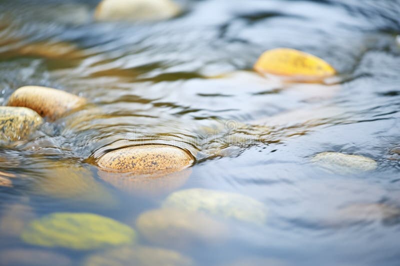 Crisp Water Flowing Over Round River Stones Stock Photo - Image of ...