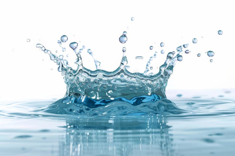 Crisp Water Splash in Serene Blue Environment Stock Illustration ...