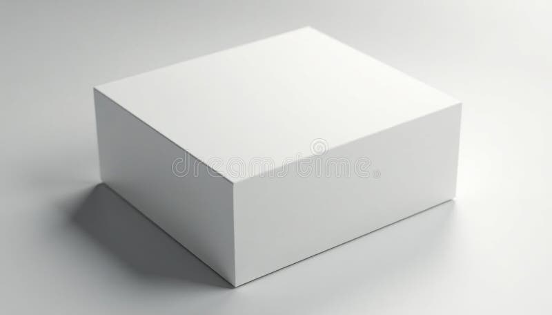 Crisp White Matte Box, Smooth Surface, Subtle Shadow , Graphic, Mockup Stock Illustration ...