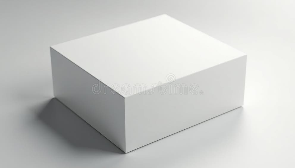 Crisp White Matte Box, Smooth Surface, Subtle Shadow , Graphic, Mockup ...