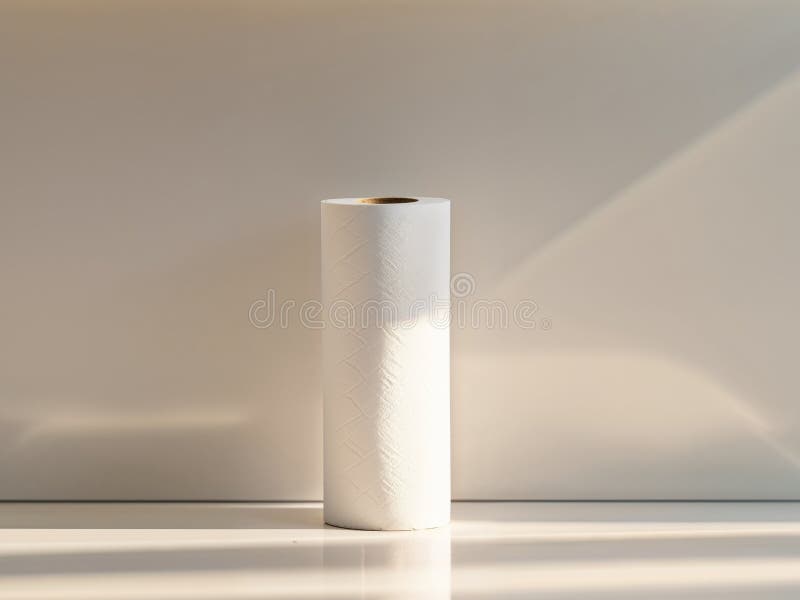 Crisp White Paper Towel Roll on Clean Kitchen Counter Representing ...