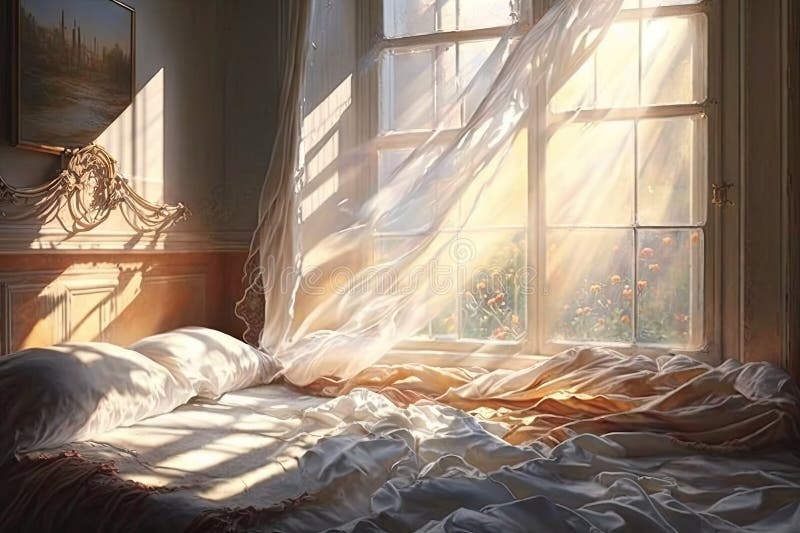 Crisp White Sheets, Sun Rays, and Warm Breeze Coming through the Window ...