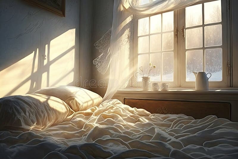 Crisp White Sheets, Sun Rays, and Warm Breeze Coming through the Window ...