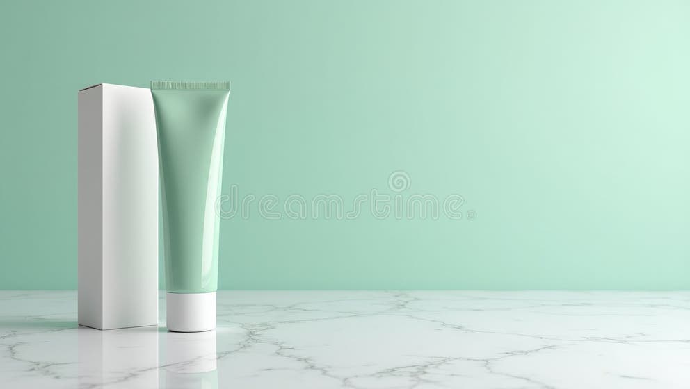 Crisp White Toothpaste Tube on Marble Surface Stock Illustration ...