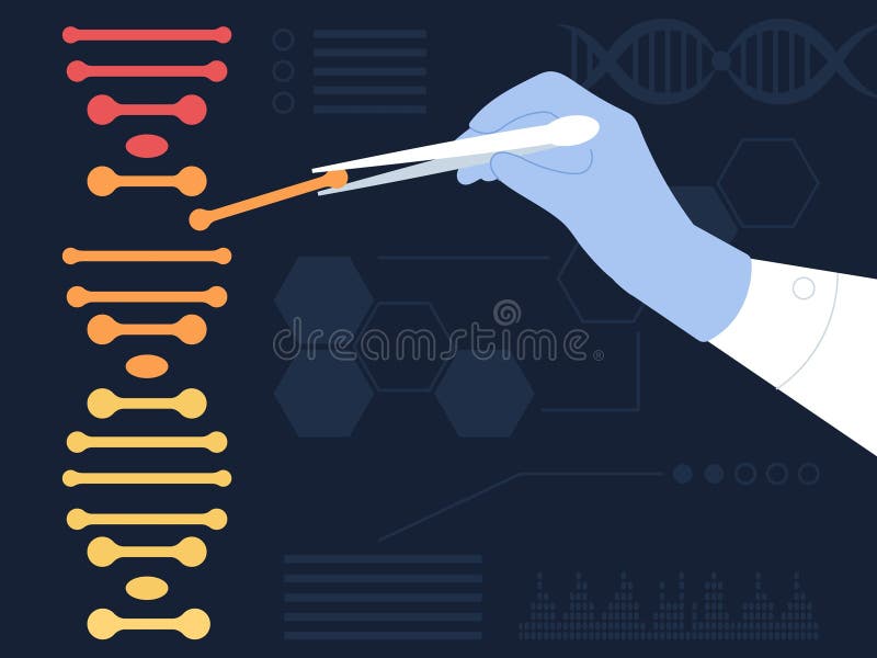 Crispr Dna Concept, Baby Genetics Modification. Biochemistry and ...
