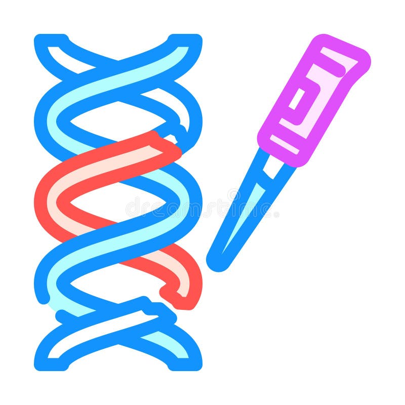Crispr Tool Genetic Engineering Color Icon Vector Illustration Stock ...