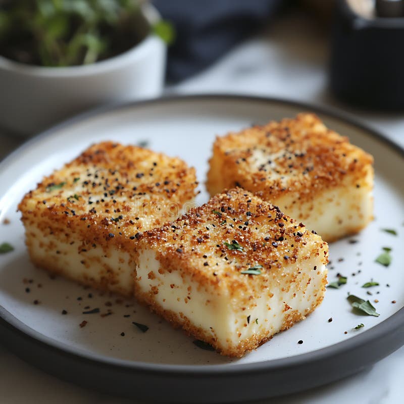 Crispy Air Fryer Cheese Crust Snack Closeup. Stock Photo - Image of ...