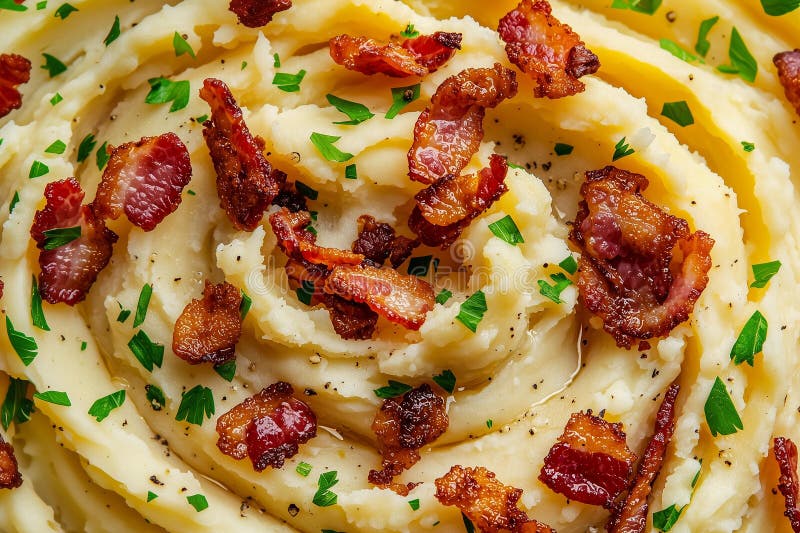 Crispy Bacon Bits with Swirling Mashed Potatoes, Tasty Theme for ...