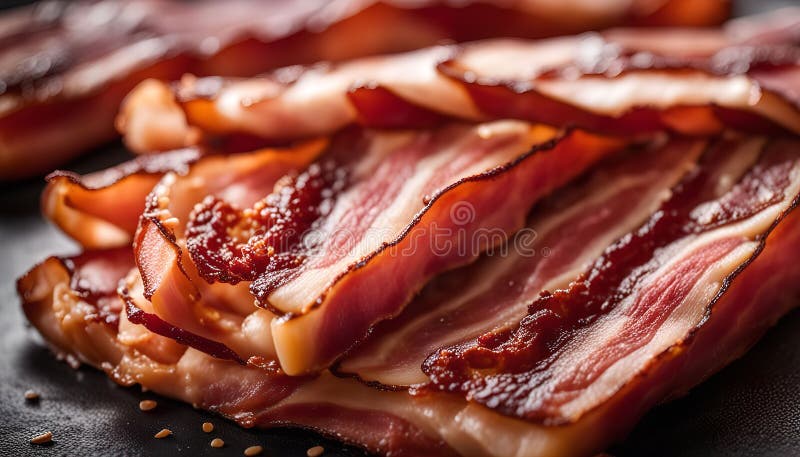 Crispy Bacon stock image. Image of greasy, dinner, fatty - 348660583
