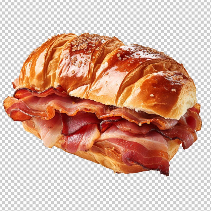 Crispy Bacon Roll Isolated on Transparent Background Stock Illustration ...