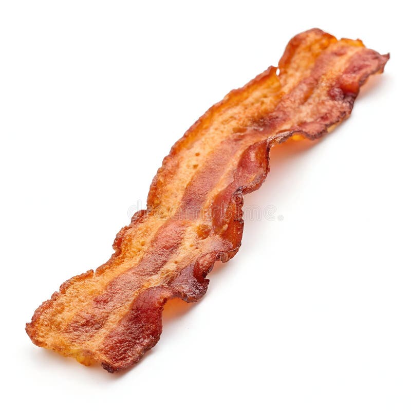 Crispy Bacon Strip Isolated on White Background Stock Illustration ...