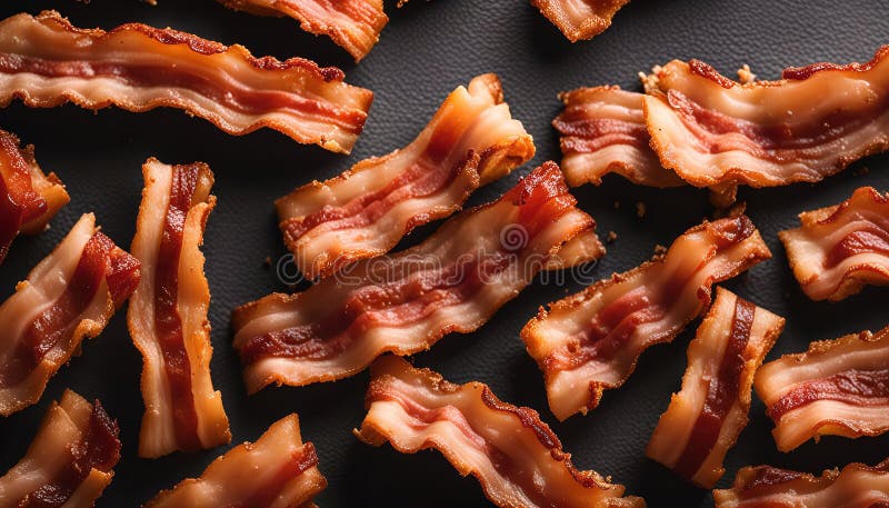 Crispy Bacon Stripes stock photo. Image of protein, indulgent - 348656076