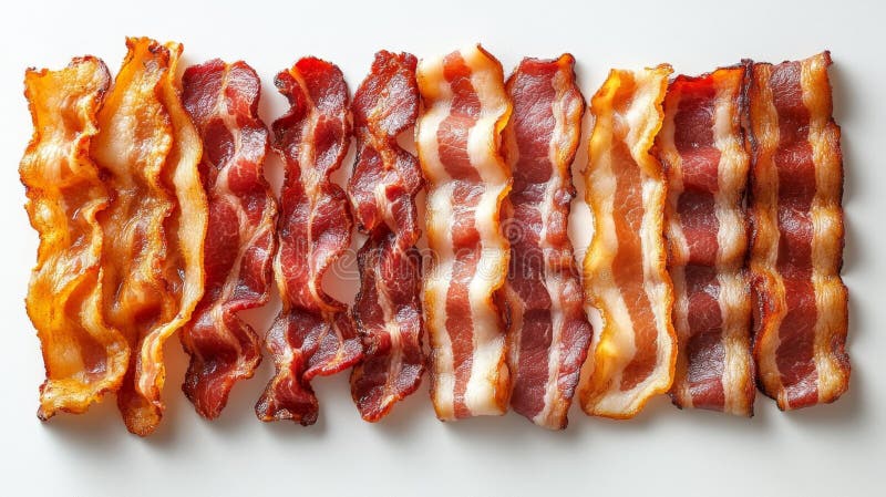 Crispy Bacon Strips with Different Textures - Generative Ai Stock ...