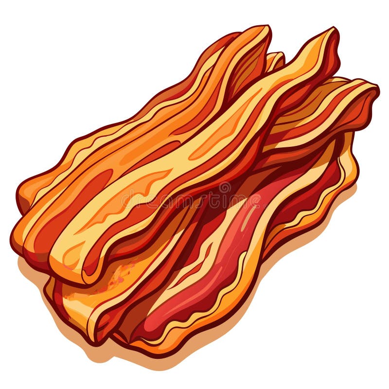 Crispy Bacon on a Transparent Background Stock Vector - Illustration of ...