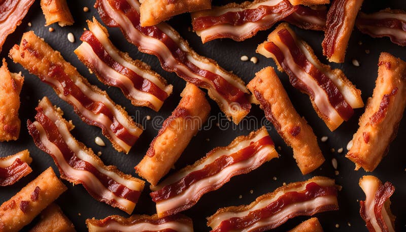 Crispy Bacon Wrapped Sticks Stock Illustration - Illustration of wrap ...