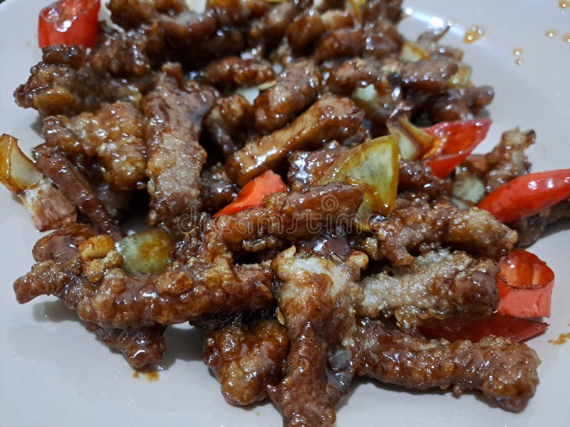 Crispy Beef Meat Chilli Foodie Stock Image - Image of crispy, foodie ...