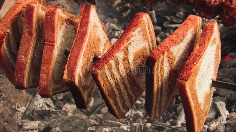 Toasted Bread Over the Fire Stock Photo - Image of roasted, fish: 201646206