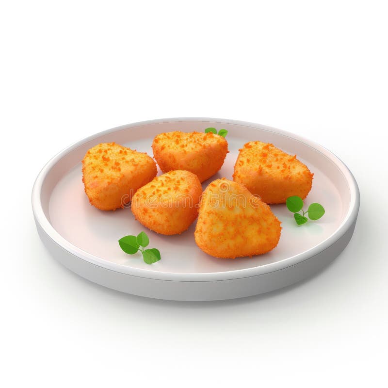 Delicious Fried Cheese Bites on a Plate Stock Illustration ...