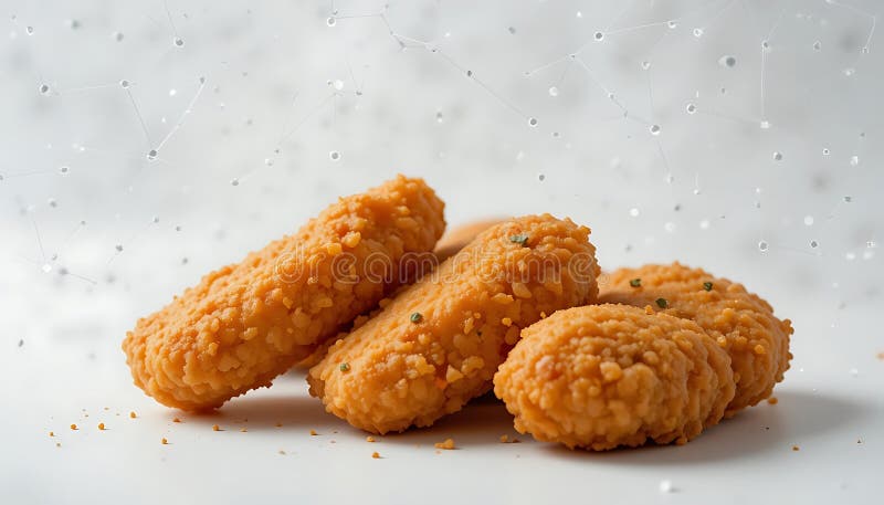Crispy Breaded Sticks and Bites Food Still Life on Light Background ...