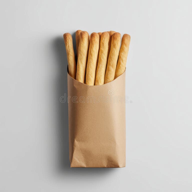 Crispy Breadsticks in Kraft Paper Packaging, Perfect for Snacking or ...