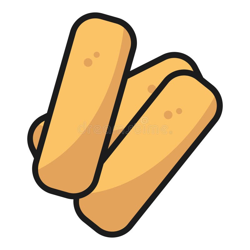 Crispy Breadsticks Trio. Vector Stock Vector - Illustration of tasty ...