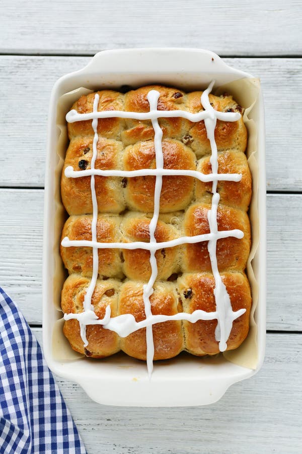 Crispy Buns with Icing on a Wooden Boards Stock Photo - Image of brown ...