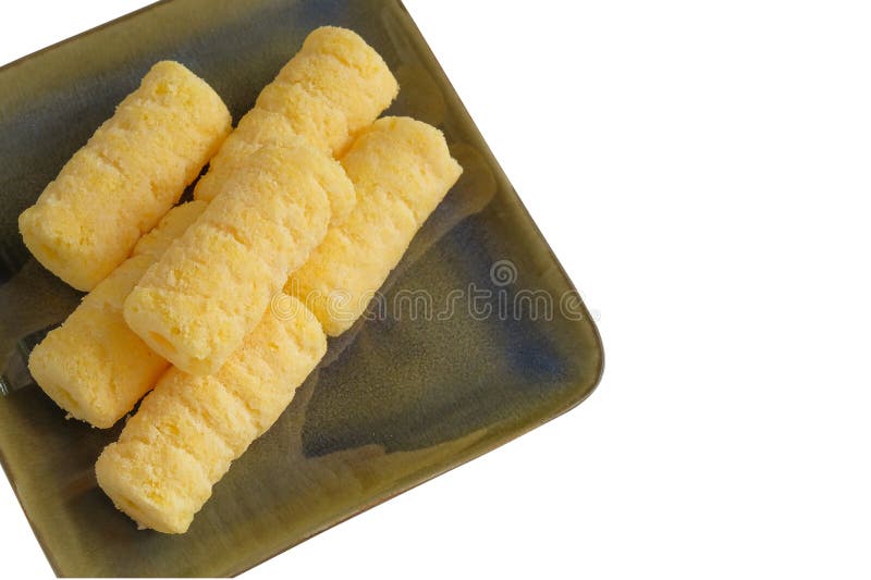 Crispy Butter Corn Roll in Dish .clipping Path Stock Photo - Image of ...