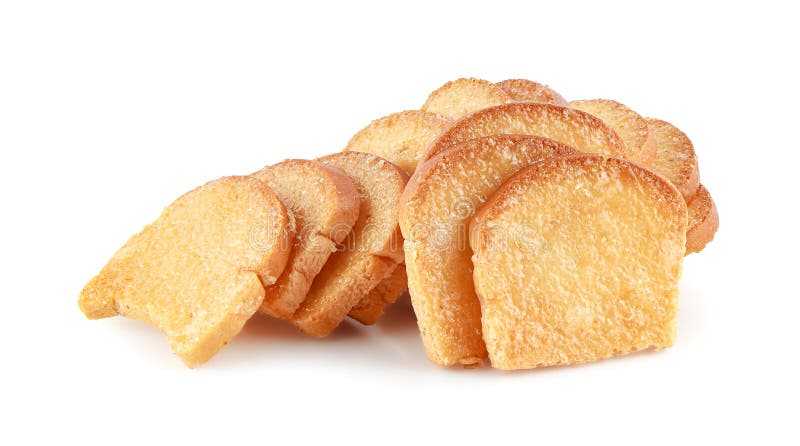 Crispy Butter Sugar Toast Isolated White Background Clipping Path Stock ...